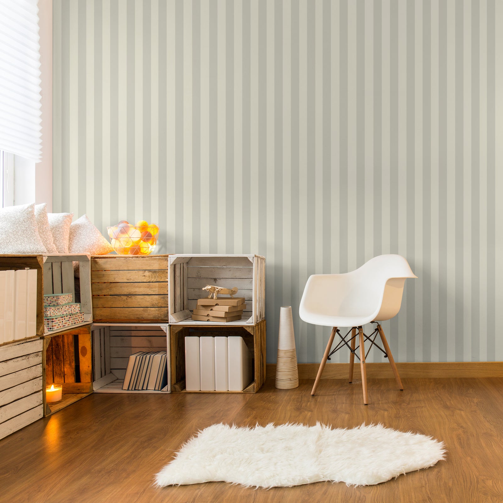 Marley - Neutral Striped Wallpaper