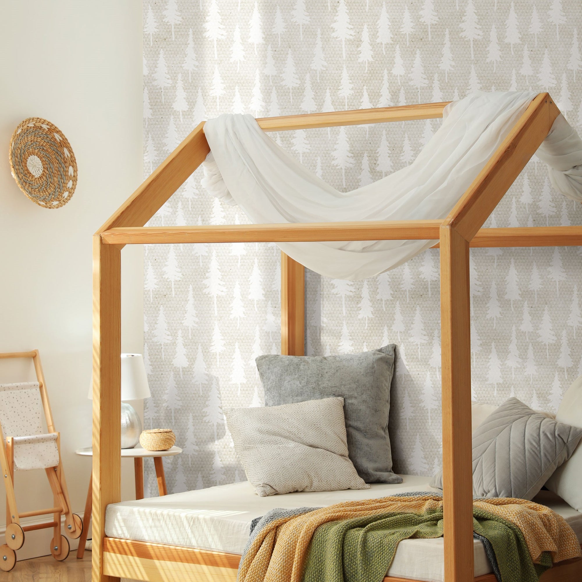 Wonderland - White Pine Tree Wallpaper