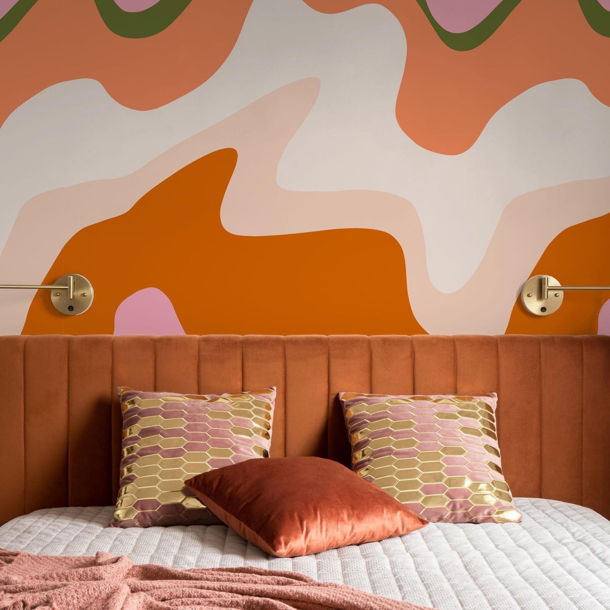 Echo - Colorful Funky Waves Infinity Mural Wallpaper