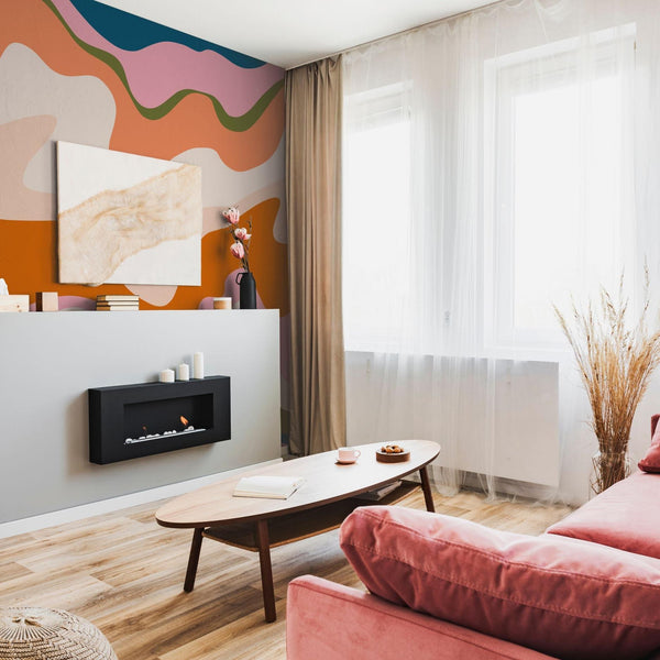 Echo - Colorful Funky Waves Infinity Mural Wallpaper– WALL BLUSH