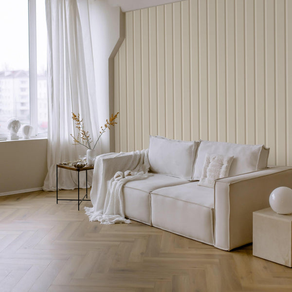 Allison -White Paneling Wallpaper– WALL BLUSH