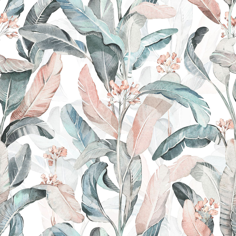 At the Copa - Pink and Blue Tropical Wallpaper