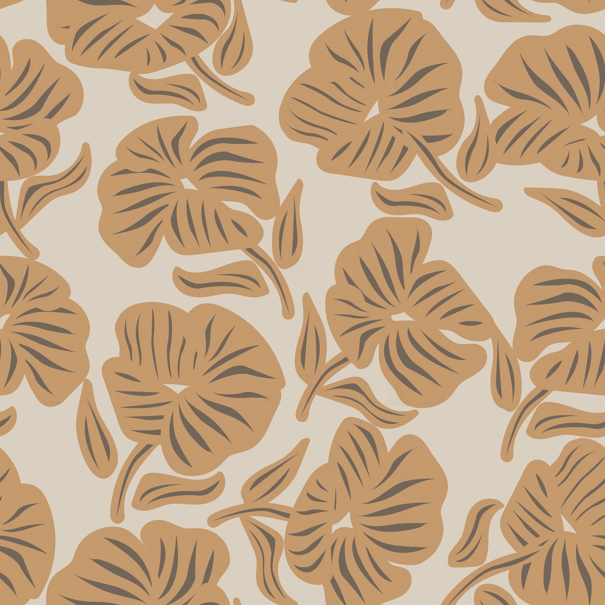 Buttercup - Simple Orange Floral Wallpaper
