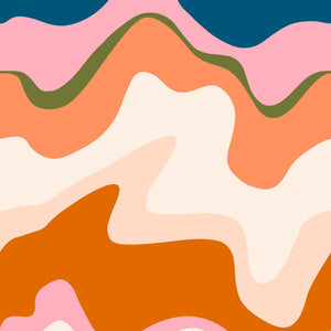 Echo - Colorful Funky Waves Infinity Mural Wallpaper