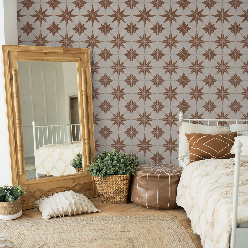 Reality Star - Clay Spanish Star Tile Peel and Stick Wallpaper