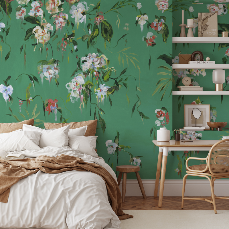 The Grove - Hand Painted Floral Wallpaper