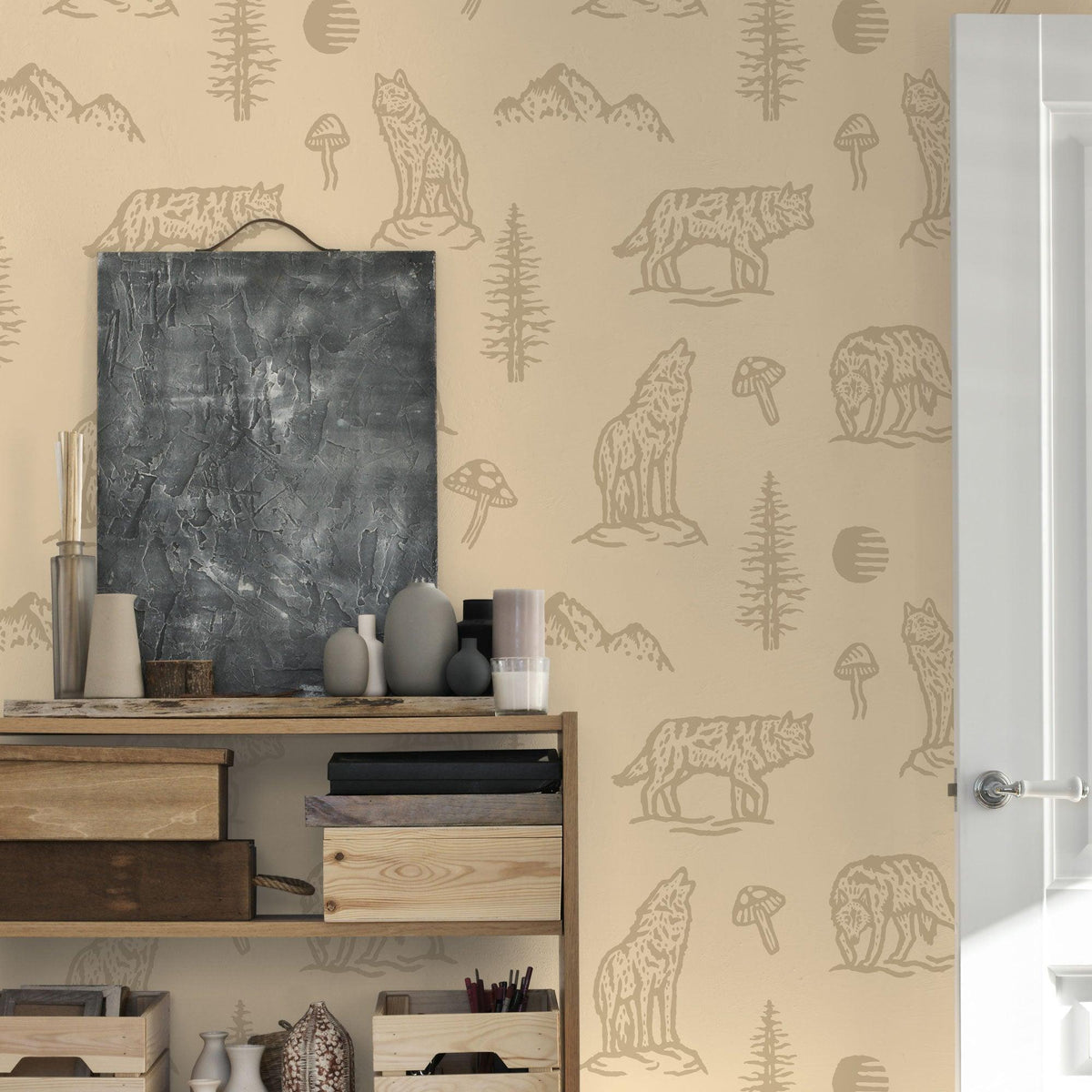 Into the Forest - Hand Drawn Forest Inspired Peel and Stick Wallpaper