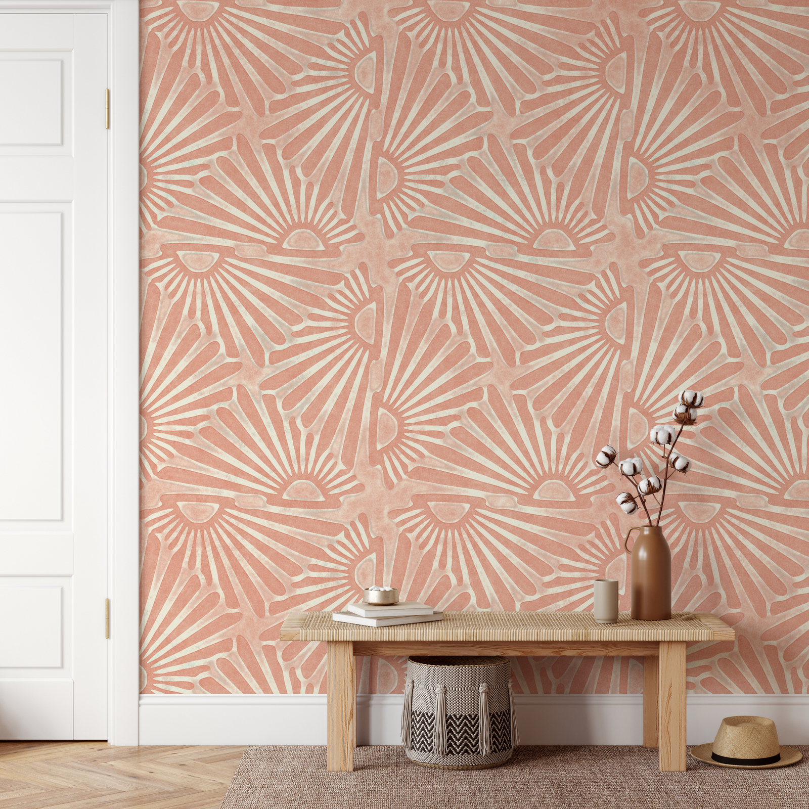 Lena - Boho Abstract Suns Wallpaper