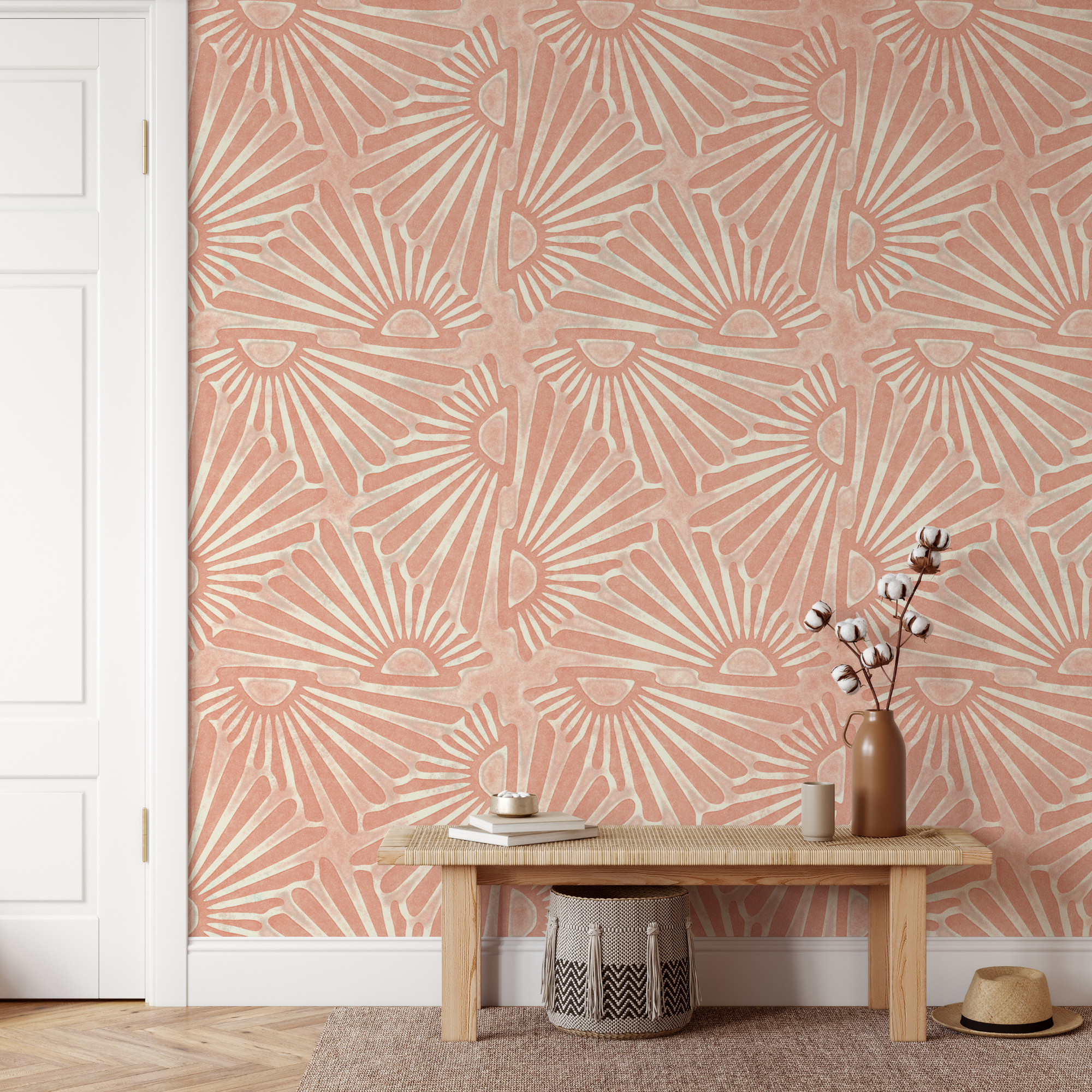 Lena - Boho Abstract Suns Wallpaper