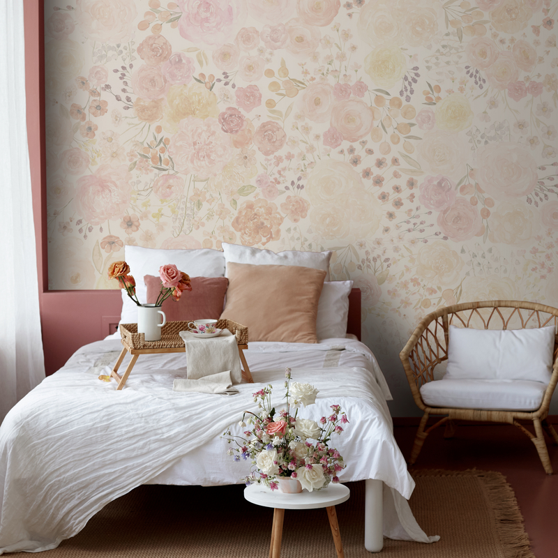 Lucy - Floral Watercolor Peel and Stick Wallpaper