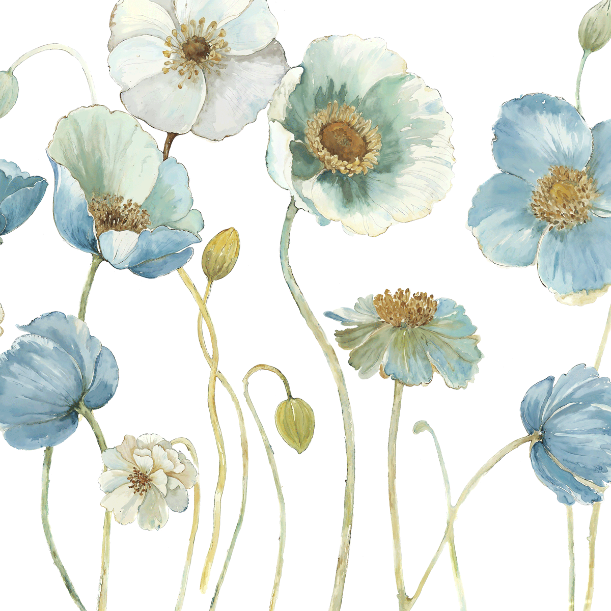 Meadow Whispers (White) Wallpaper - Whimsical Wallpaper