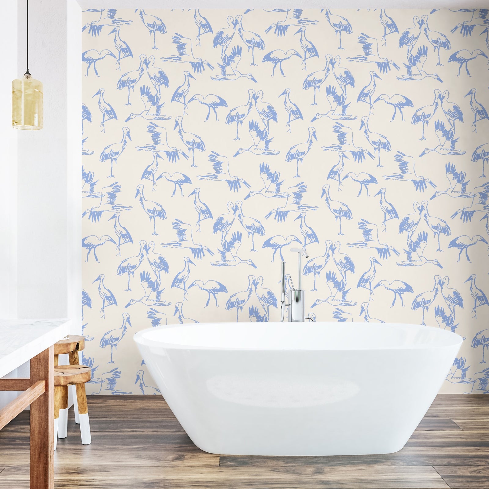 Matteo and Malena - Hand Sketched Bird Wallpaper