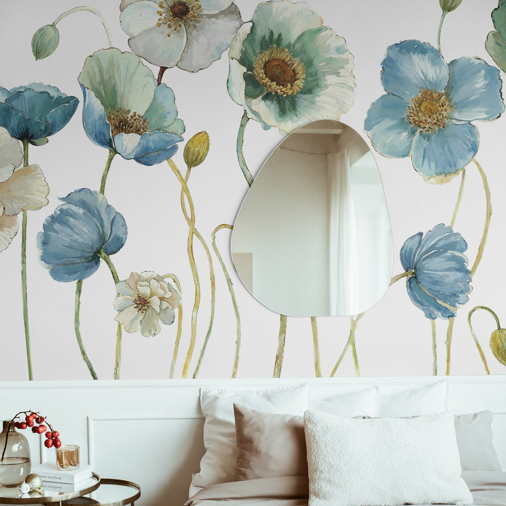 Meadow Whispers (White) Wallpaper - Whimsical Wallpaper