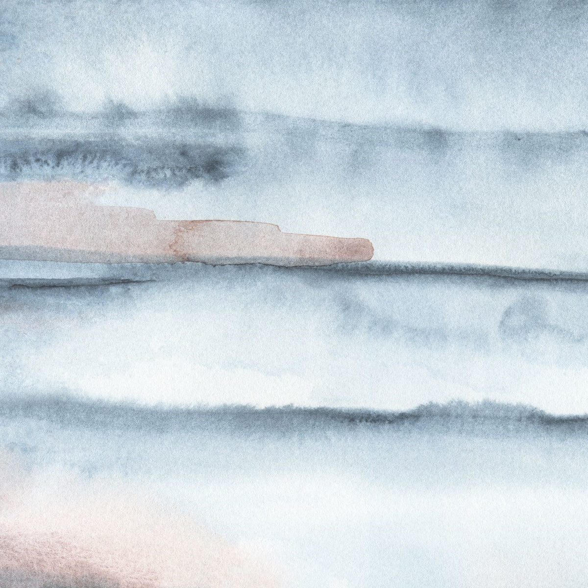 Monterey - Blue and Red Watercolor Infinity Mural Wallpaper