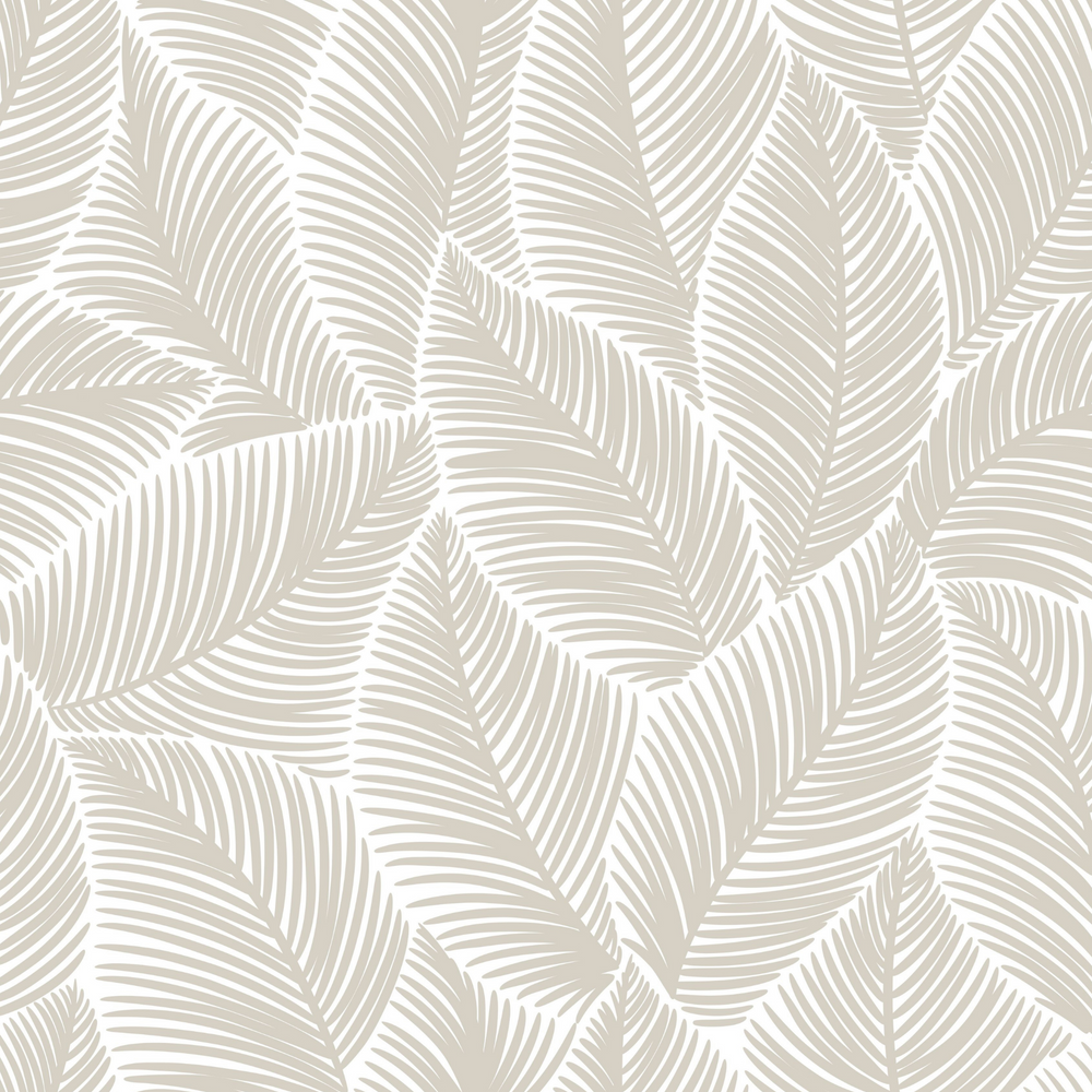 Ohana - Neutral Leaves Wallpaper
