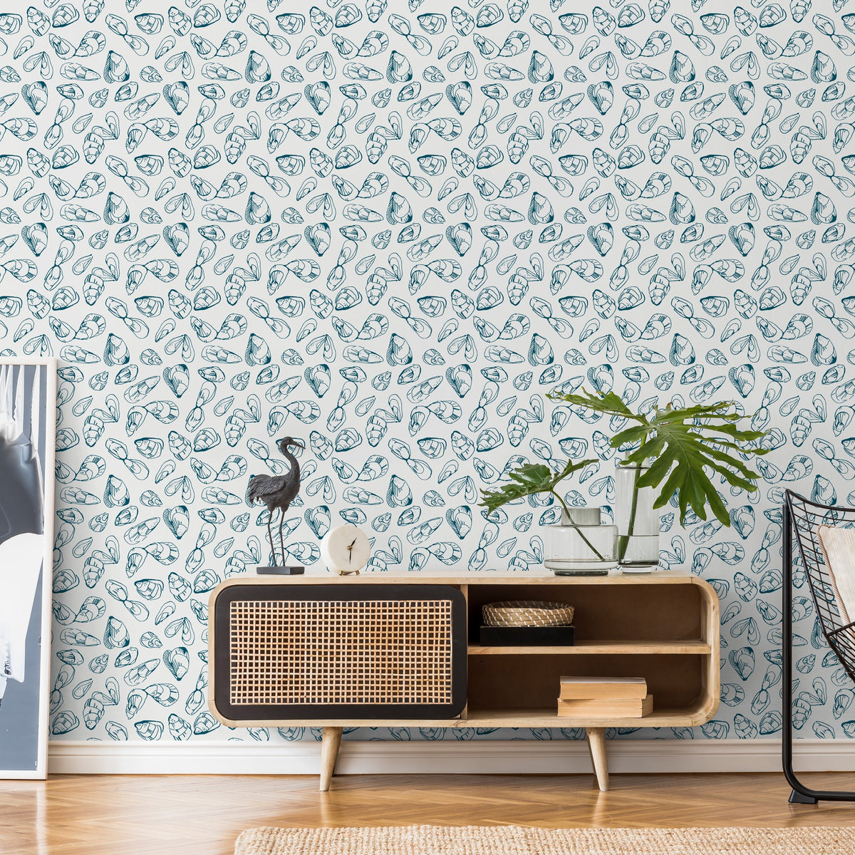 Sebastian - Hand Drawn Clam Shell Wallpaper