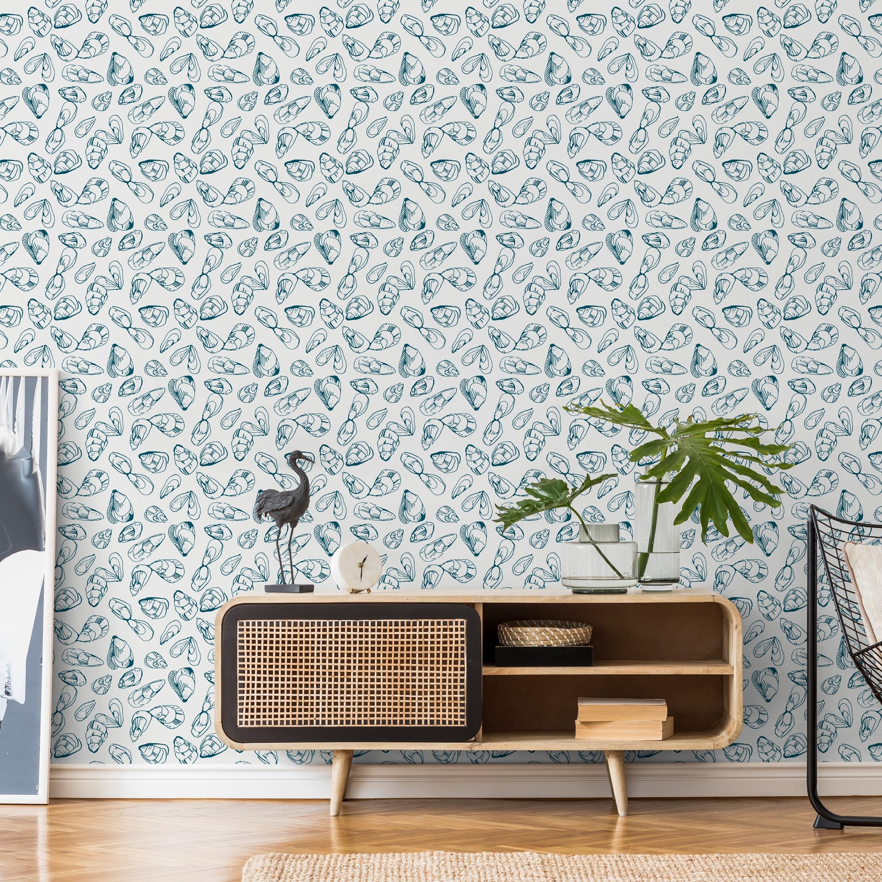 Sebastian - Hand Drawn Clam Shell Wallpaper