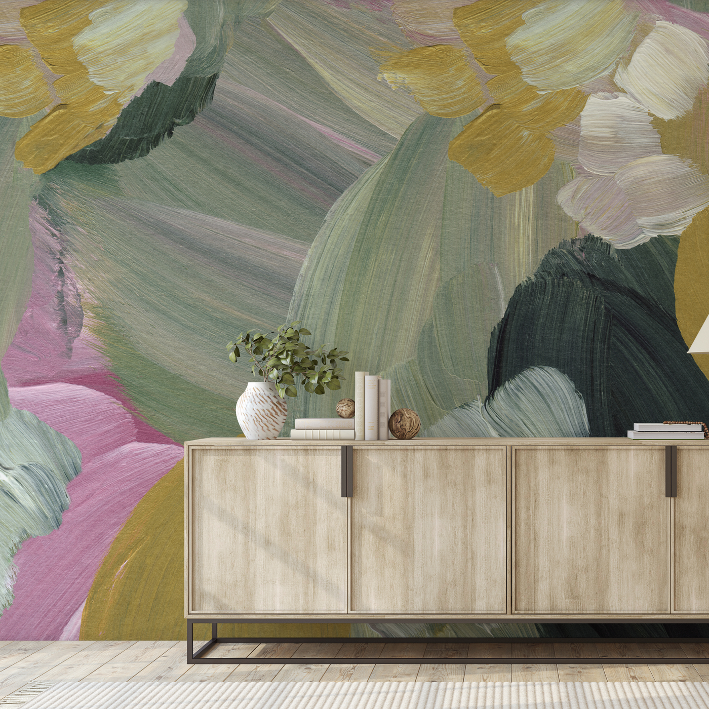 Talia - Abstract Painting Infinity Mural - Peel and Stick Wallpaper