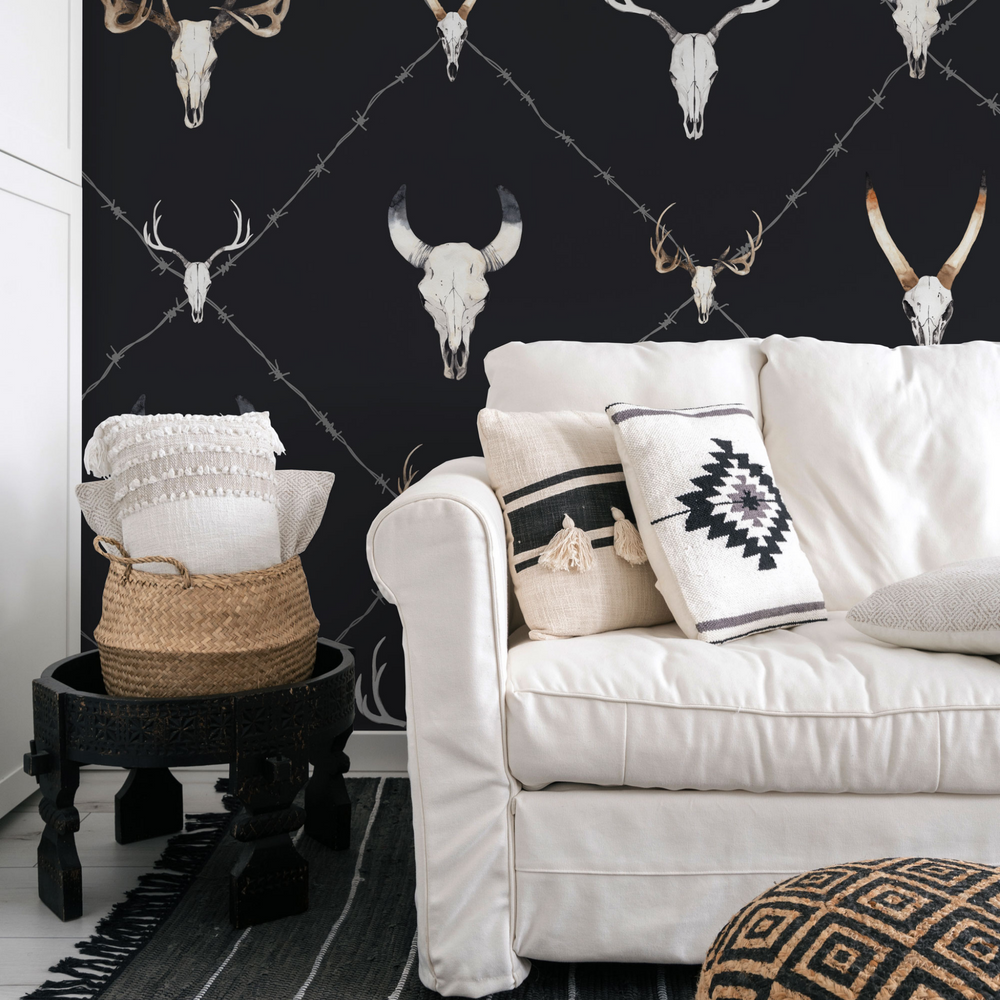 Wyatt - Cow Skull Wallpaper Designed By Chelsea Houska DeBoer