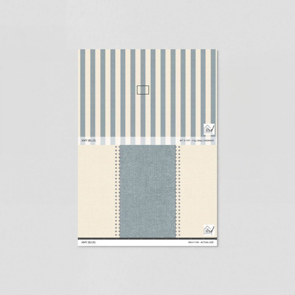 Amy (Blue) Wallpaper - 8 FT H X 11 FT W P&S