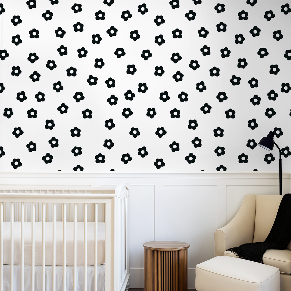 Daisy Dot (Black) Wallpaper