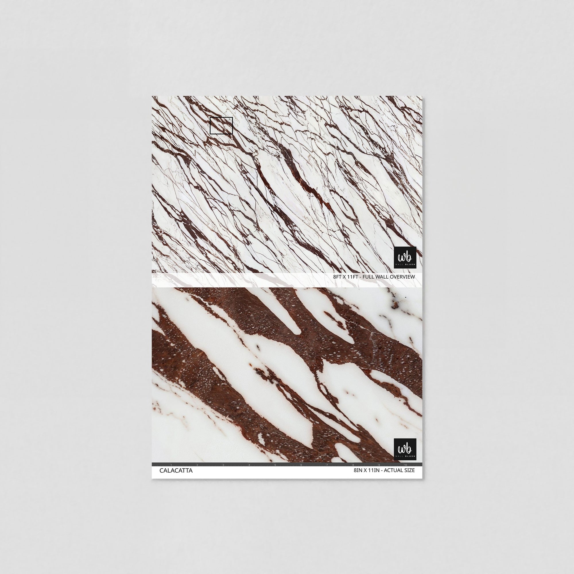 Calacatta - Brown and White Marble Stone Wallpaper