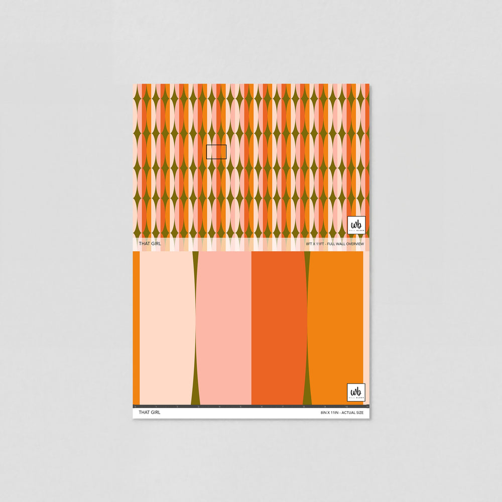 THAT GIRL - Geometric Retro Wallpaper