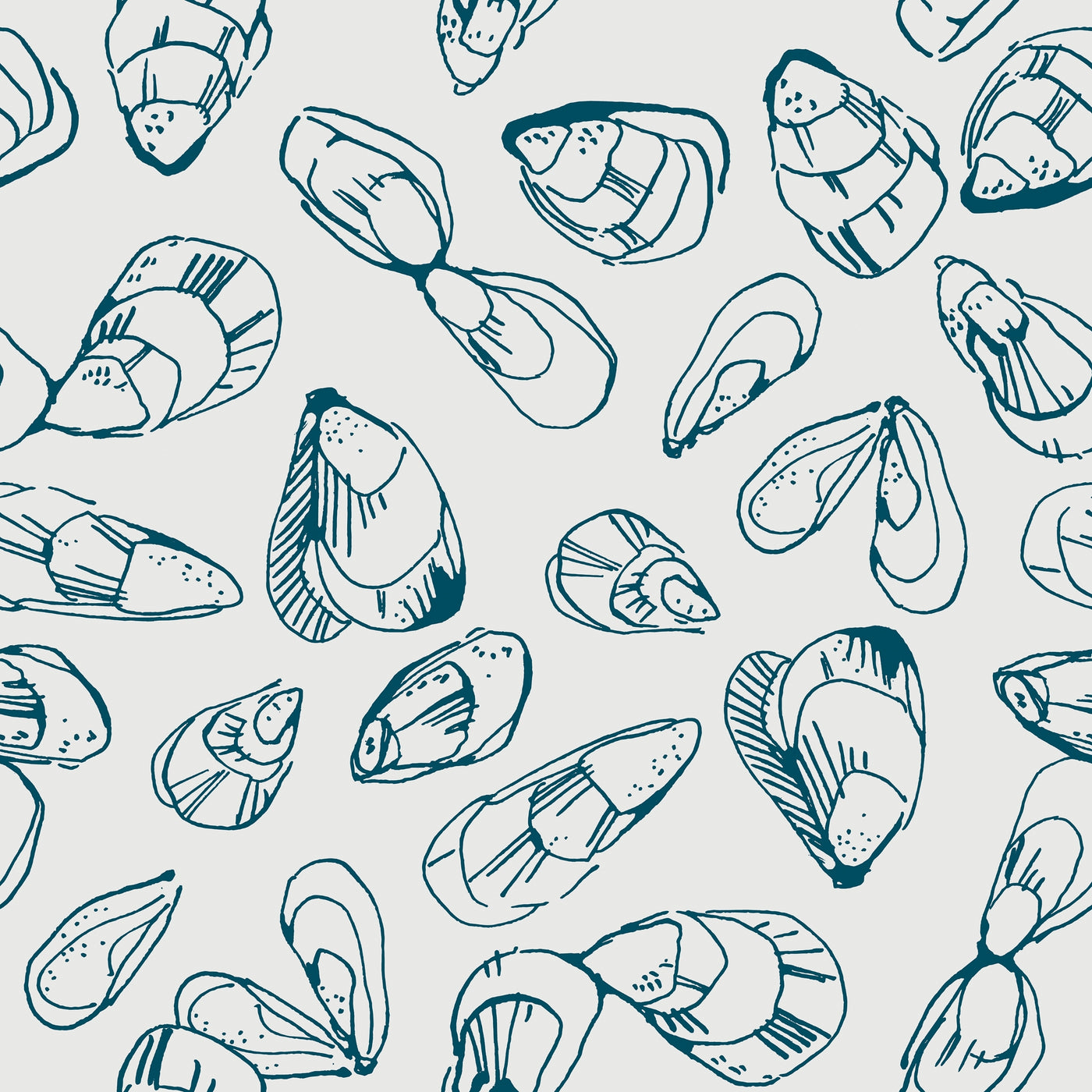 Sebastian - Hand Drawn Clam Shell Wallpaper