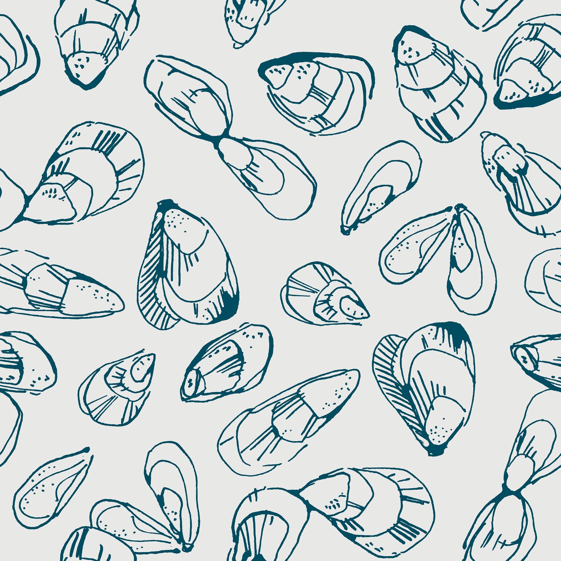 Sebastian - Hand Drawn Clam Shell Wallpaper