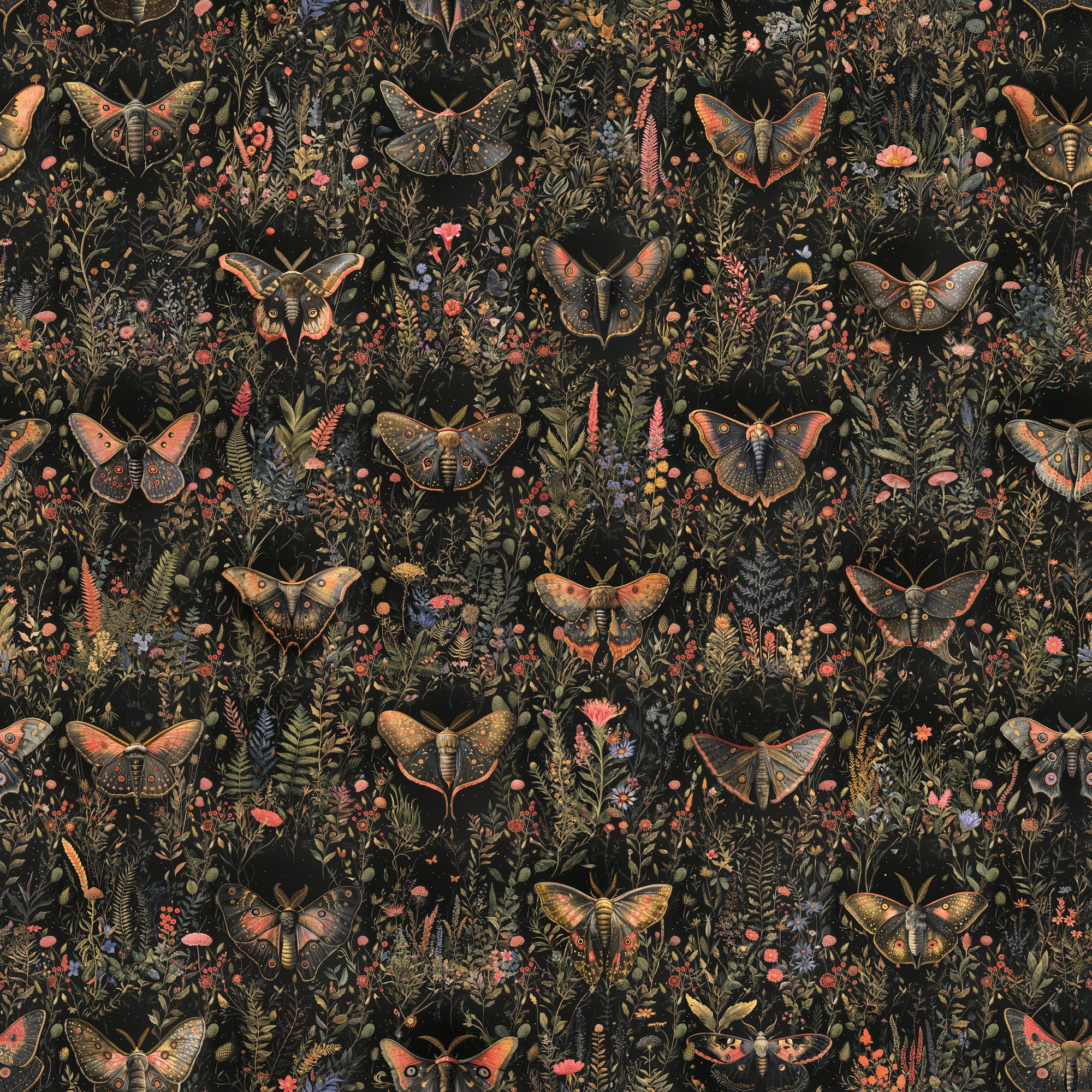 Papillons - Vintage Moth Wallpaper