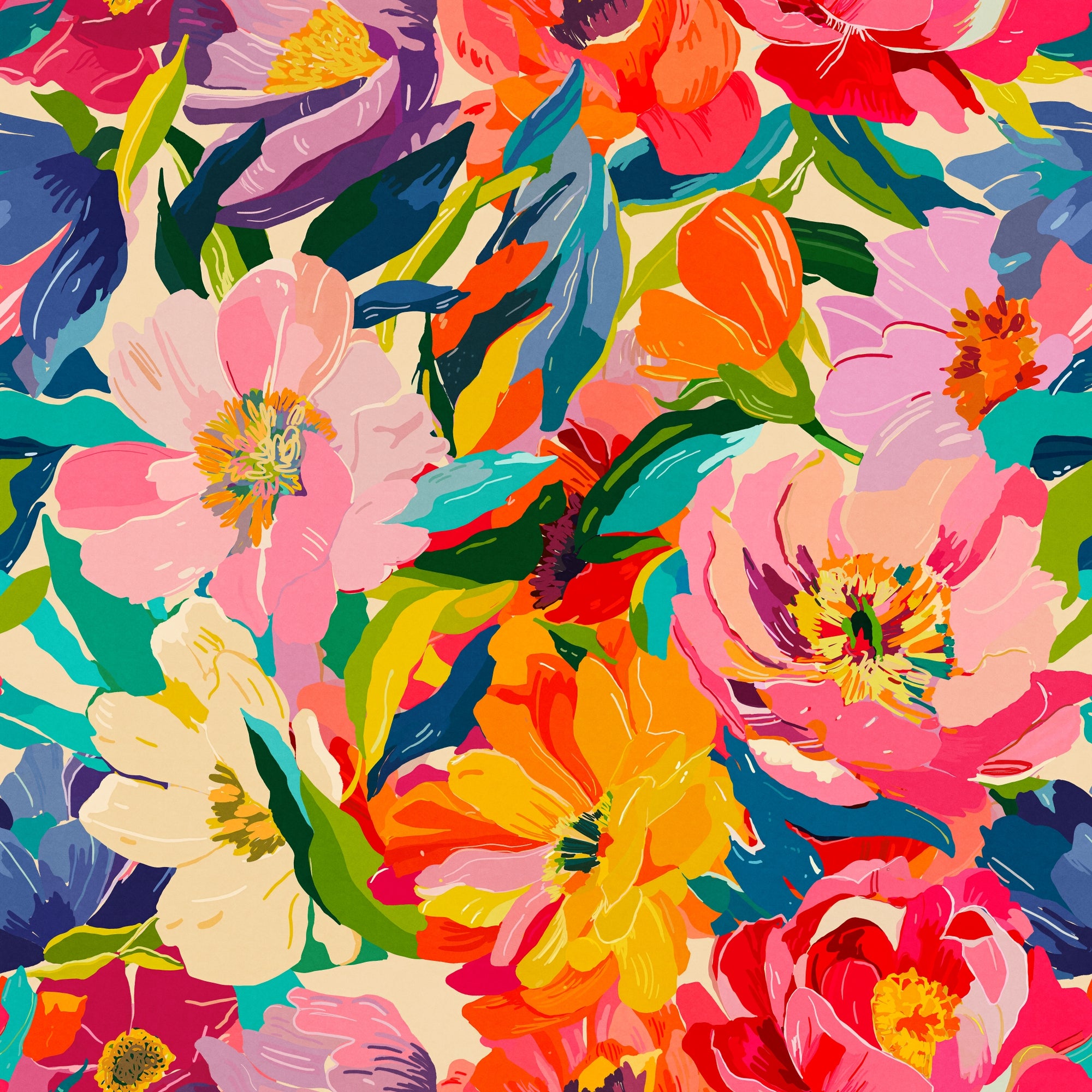 Rebbie - Bright and Bold Floral Wallpaper