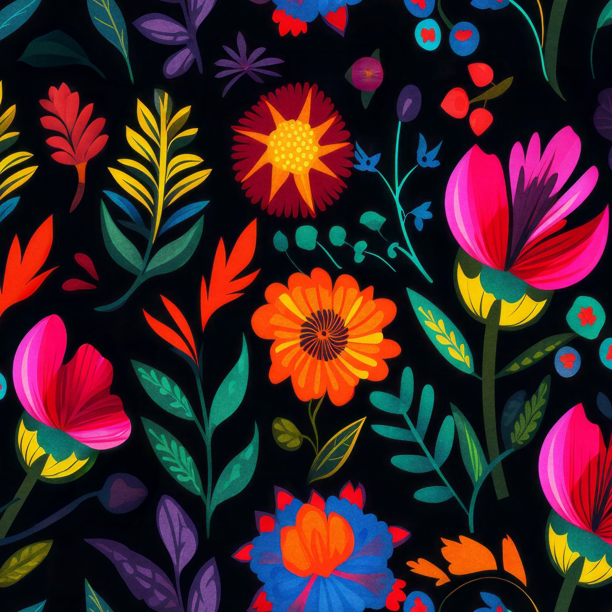 Imelda - Spanish Inspired Colorful Floral Wallpaper