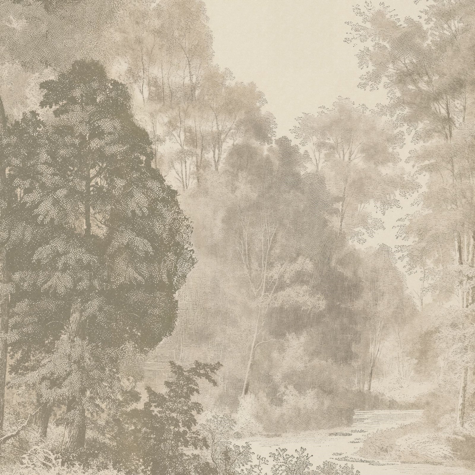 Misty Glens - Tree Grove Wallpaper