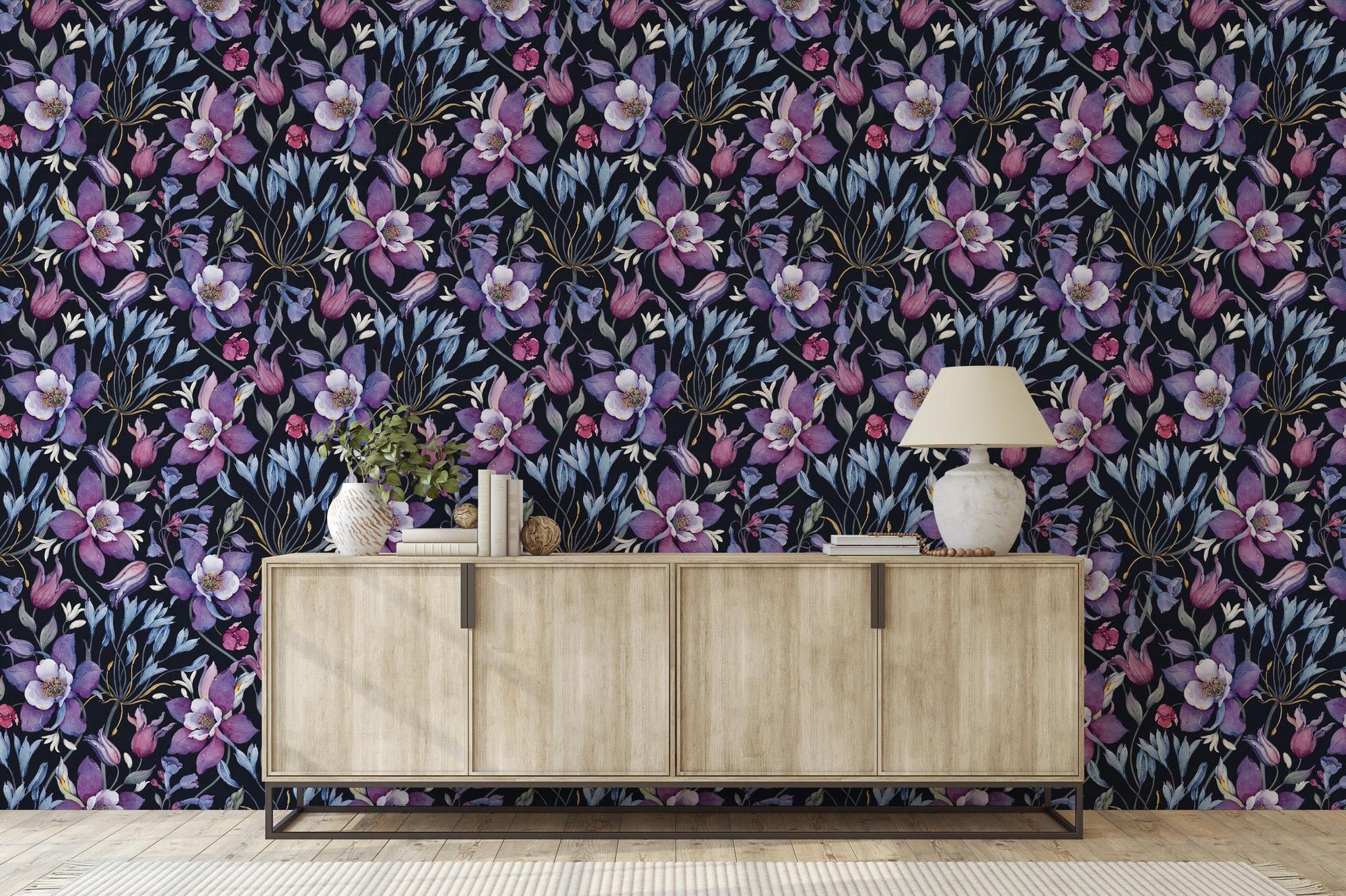 Agnes - Moody Spring Floral Wallpaper