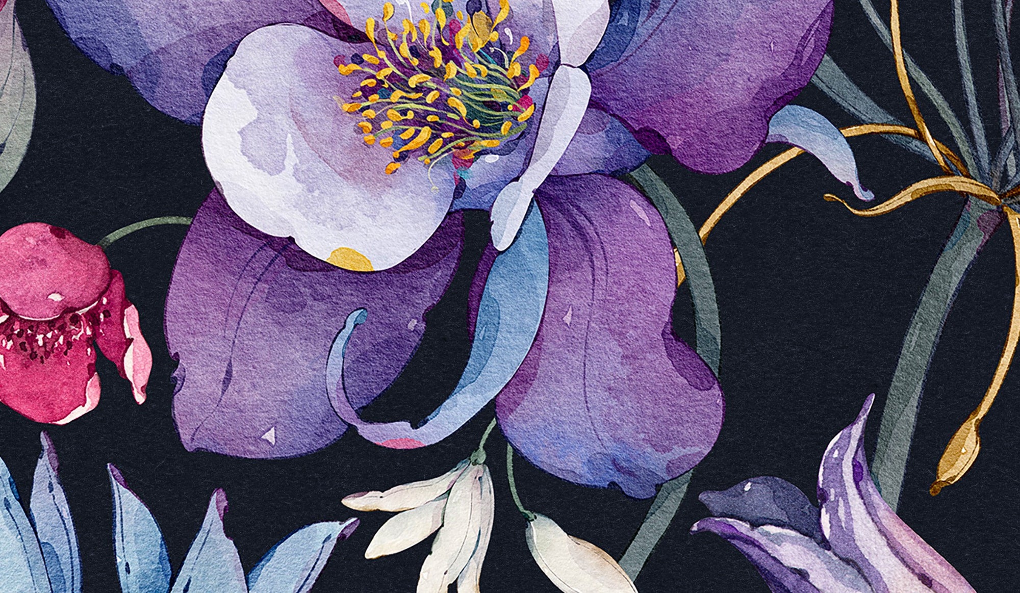 Agnes - Moody Spring Floral Wallpaper