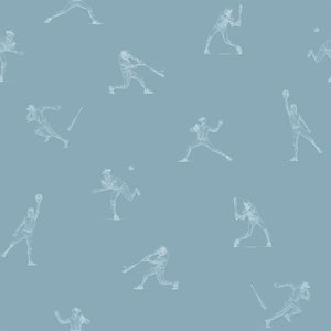 Batter's Up - Blue Edition - Baseball Inspired Peel & Stick Wallpaper