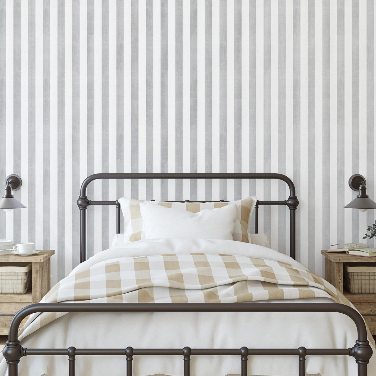 Gabbandra Stripes - Distressed Stripe Peel and Stick Wallpaper