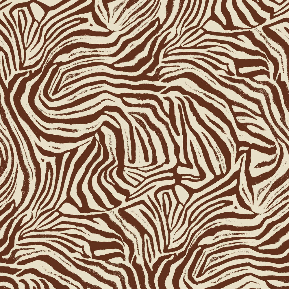 Jules - Brown Zebra Print Wallpaper