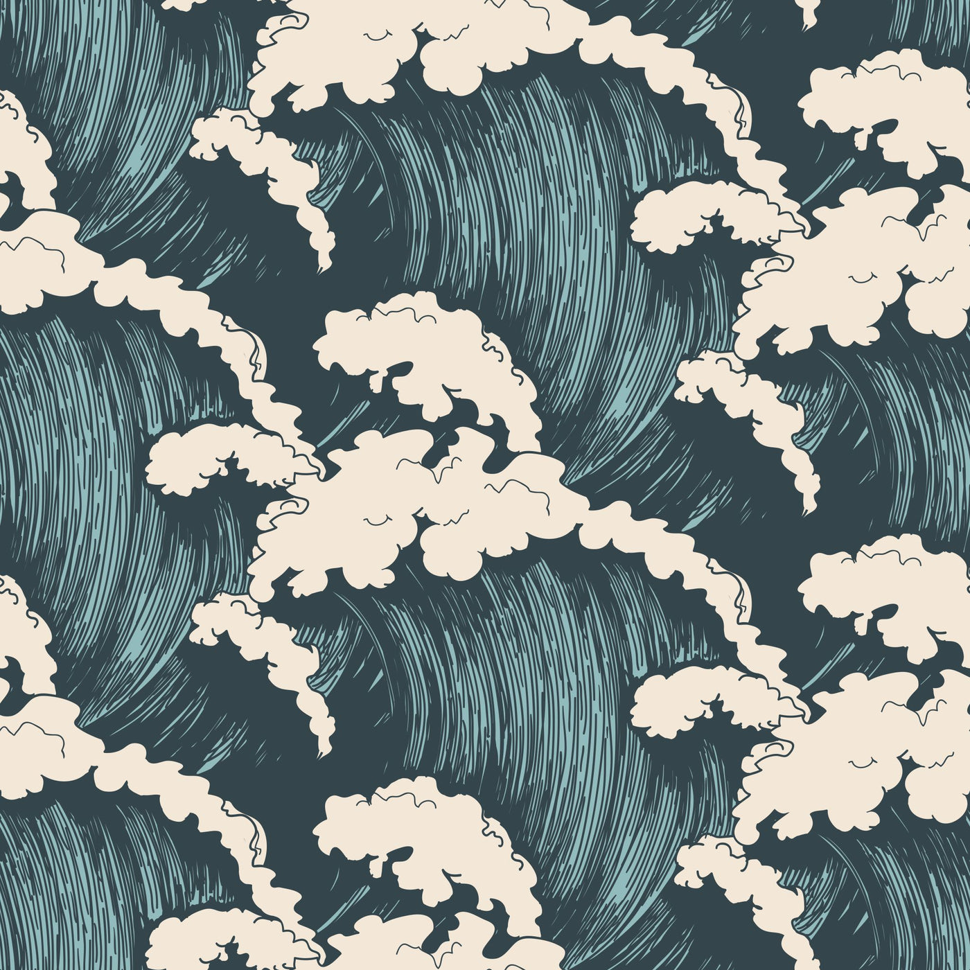 Maverick - Vintage Inspired Wave Wallpaper