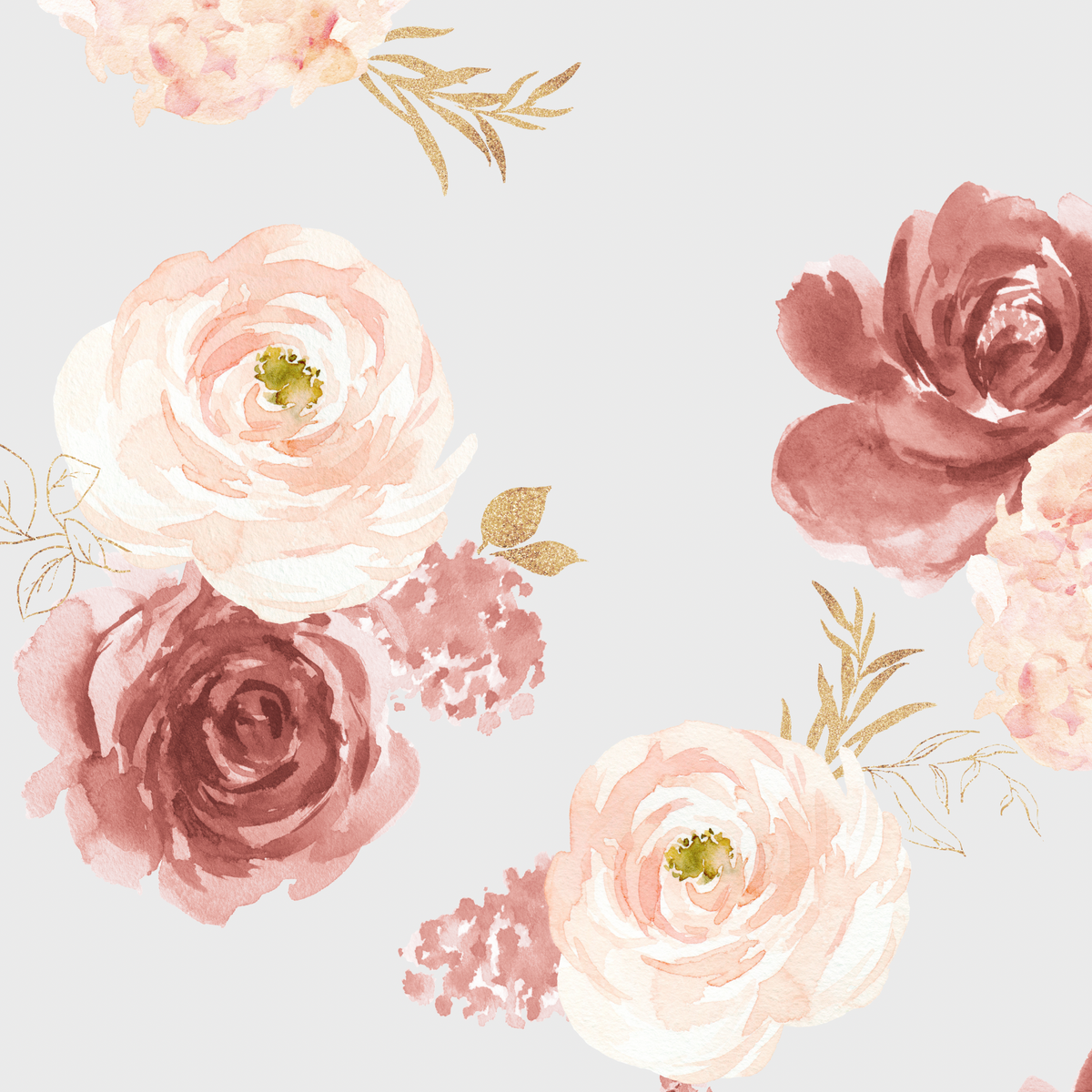 The Clements Crew Line - "Vogue" Large Watercolor Blush and Gold Peel ...