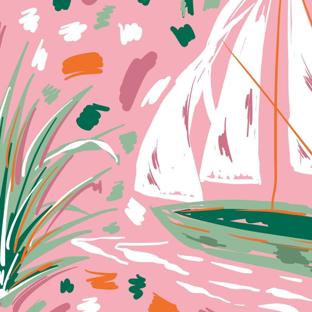 Vera - Retro Sailboat Wallpaper