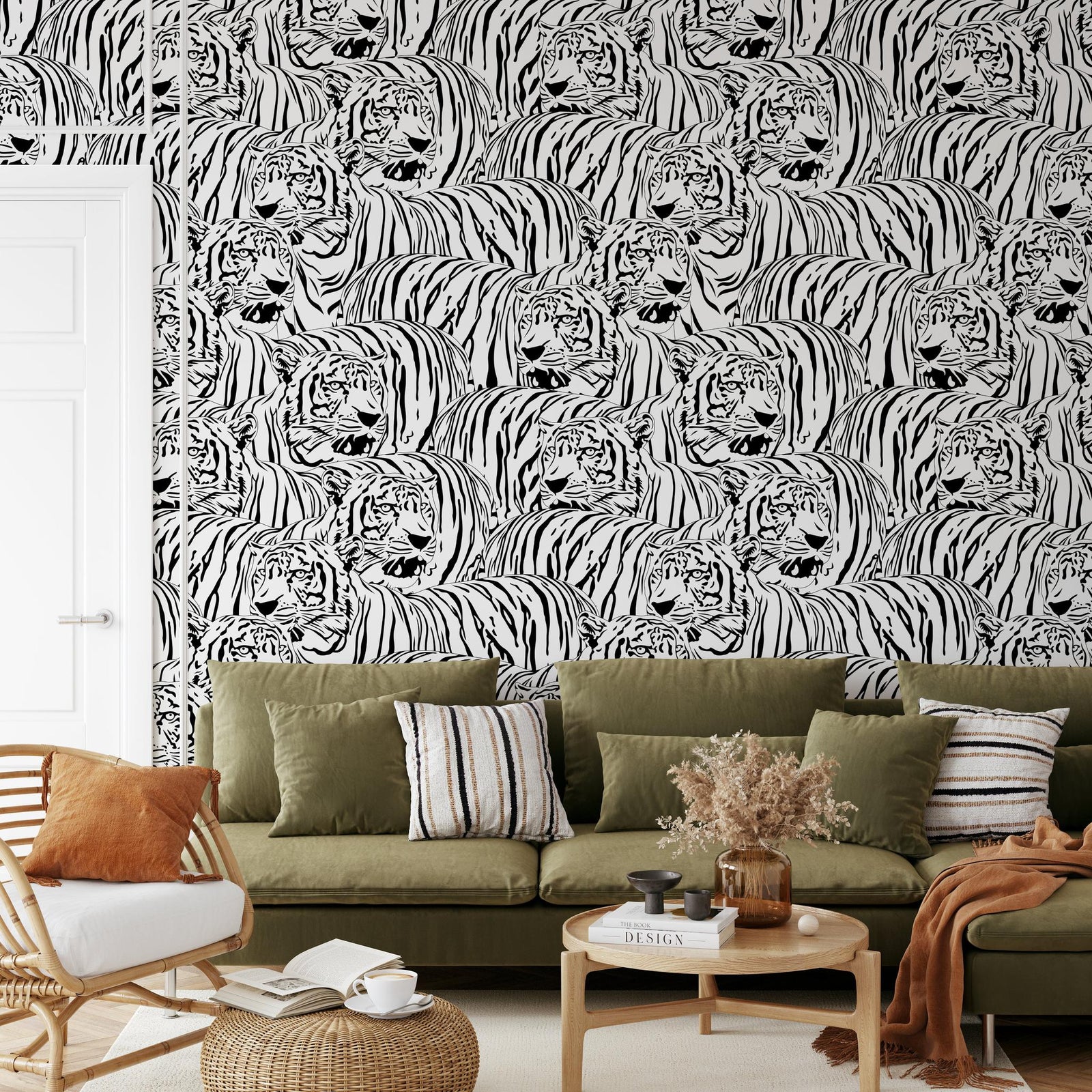 Raja - Black and White Tiger Wallpaper