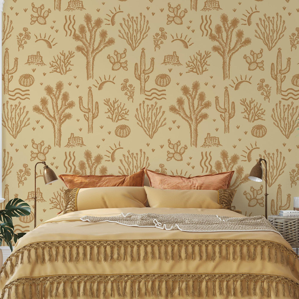 Desert Dreamer (Orange) - Hand Drawn Desert Inspired Peel and Stick ...