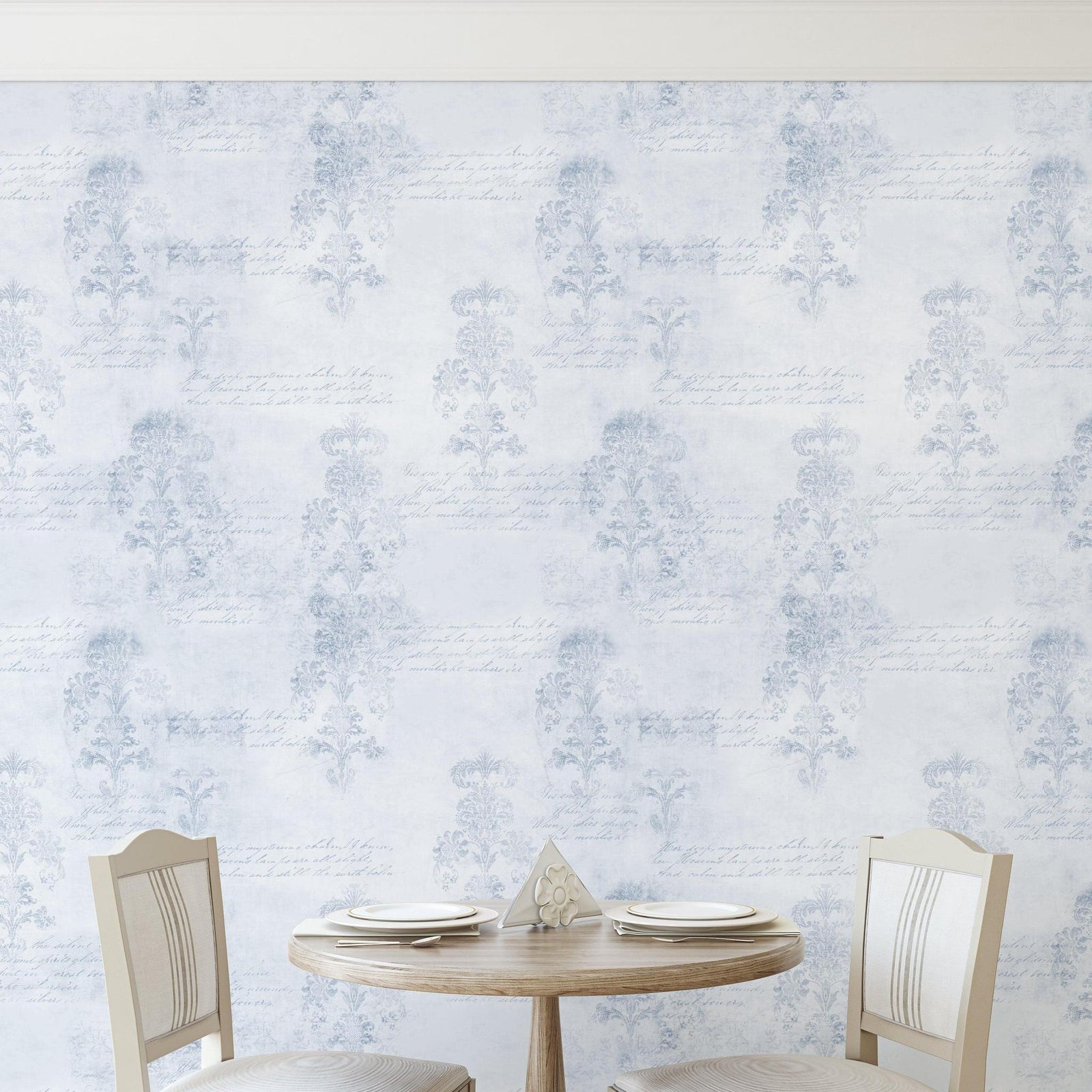 Fancy French - French Inspired Distressed Floral Peel and Stick Wallpaper