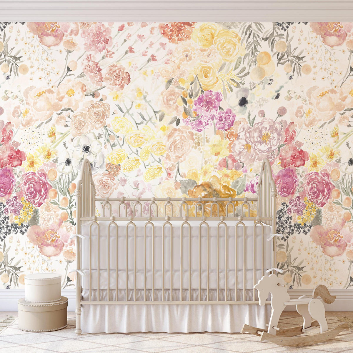 Spring Fling - Spring Floral Watercolor Peel and Stick Wallpaper